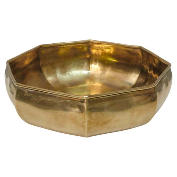Mid Century Modern Bowl Decorative Object Hammered Brass Italian Design ...