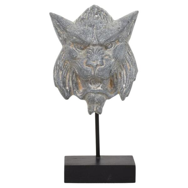 19th Century, French Zinc Mythical Lion Wolf Head Fragment | Vinterior