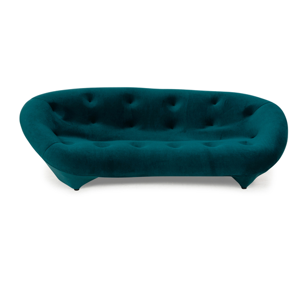 Ligne Roset Ploum Fabric Three Seater Petrol Green Blue Sofa High Back ...