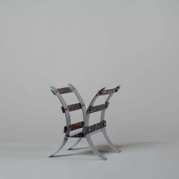 Italian Chrome Magazine Rack | Vinterior