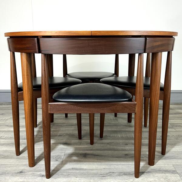Iconic Mid Century Danish Teak Round Table & Tucking Tripod Chairs Frem Røjle | Frem Rojle ...