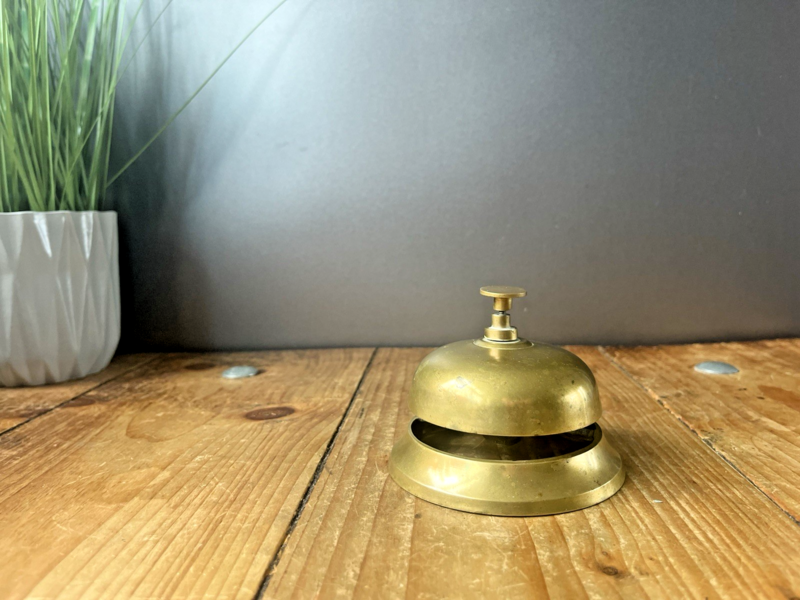 Vintage Brass Reception Desk Bell Loud Ringer Hotel Shop Counter ...