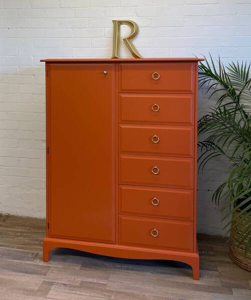 Stag Minstrel Gentleman’s Wardrobe Painted Orange | Minstrel | Stag ...