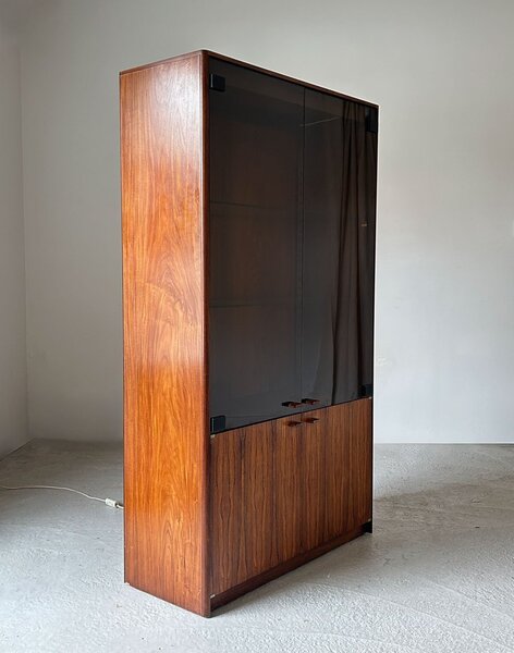 Robert Heritage For Archie Shine Rosewood & Smoked Glass Cabinet ...