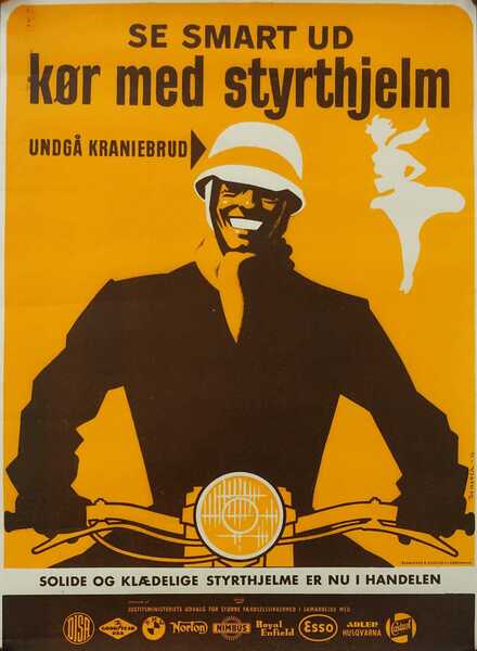 1953 Motorbike Safety Campaign Poster By Henry Thelander Original ...