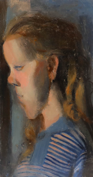 Bernadette Kelly (B.1933) 20th Century Oil, Girl In Profile | Vinterior