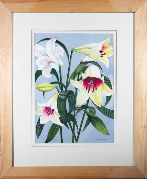 Ray J. Weston 2004 Watercolour, Lilies | Vinterior