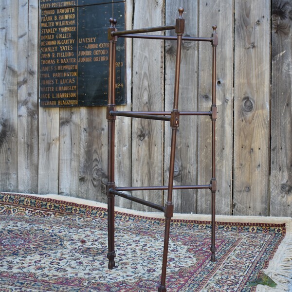 Antique Victorian Gillows Style Turned Wood Clothes Rail Folding Drying ...