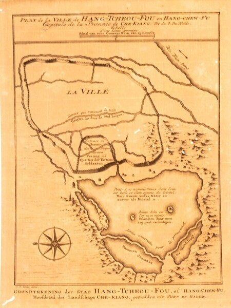 Antique 18th Century Engraving Map Of Hangzhou, The Capital Of The ...