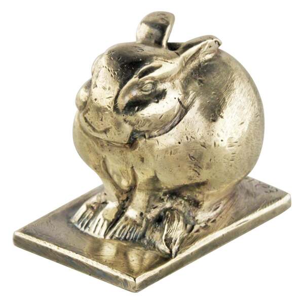 Art Déco Silvered/Nickeled Bronze Rabbit Sculpture Designed By ...