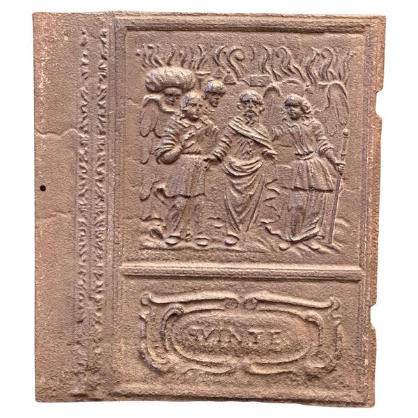 17th Century German 'Lot And Daughters' Stove Plate / Backsplash ...