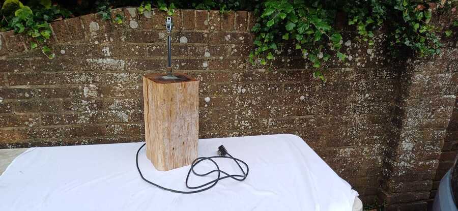 Vast Rustic Reclaimed Wood Log Table Lamp Natural Driftwood Timber Lamp ...