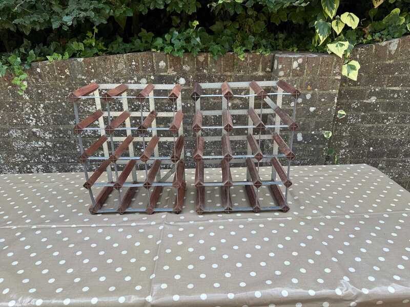 Vintage Wood And Metal Industrial Design Wine Racks, Stackable And ...