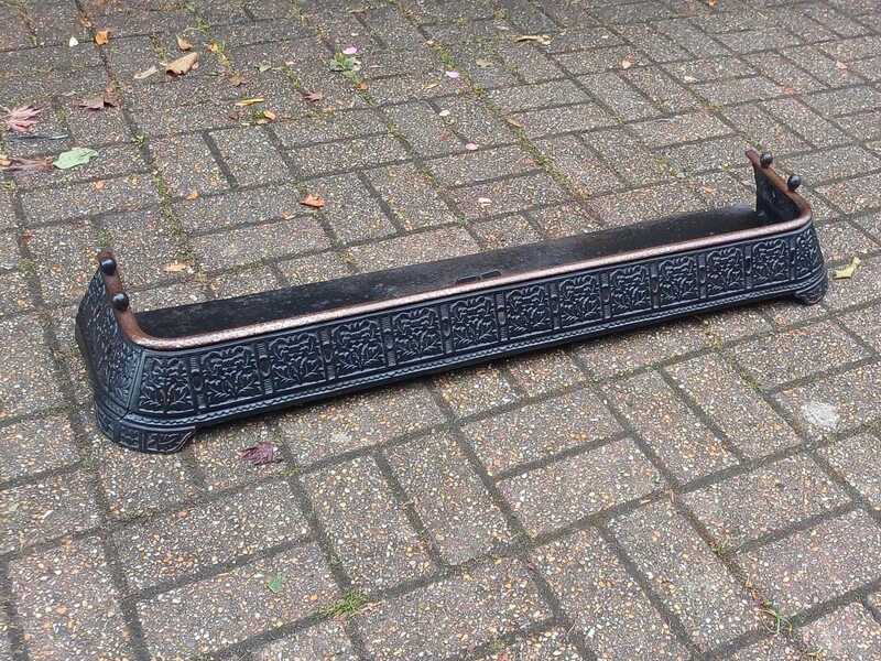 Large Antique Victorian Cast Iron Fireplace Coal Box Black Ornate ...