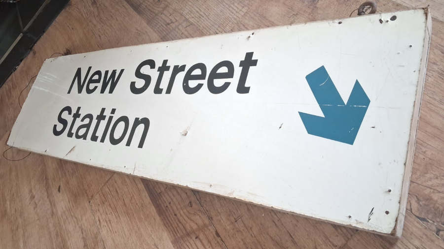 Original Late 1960's British Rail New Street Station Wooden Sign ...