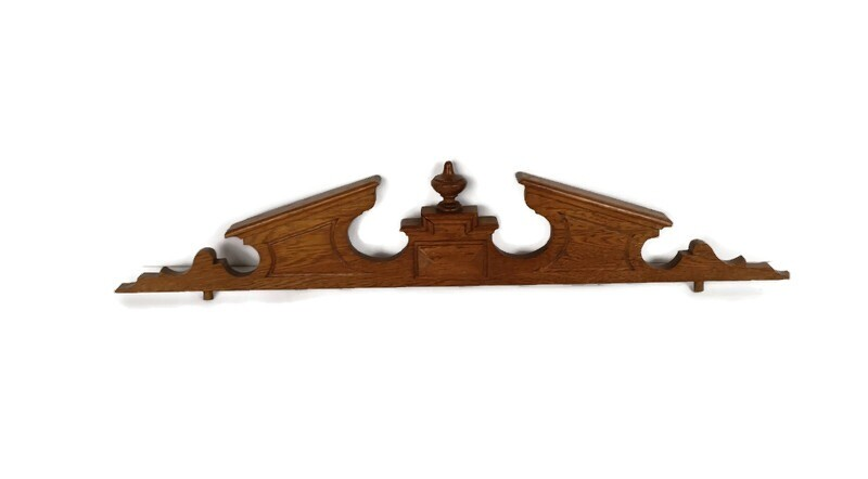 Large Pediment Carved Wood Over Door Spindle Reclaimed Architectural ...