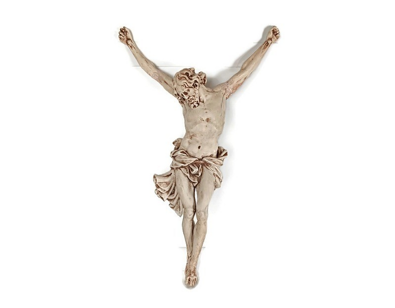 Antique Beautiful Sculpture Corpus Christi Crucifix Plaster Art ...