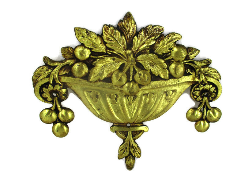 Antique Brass Furniture Trim Flower Basket Reclaimed Hardware ...