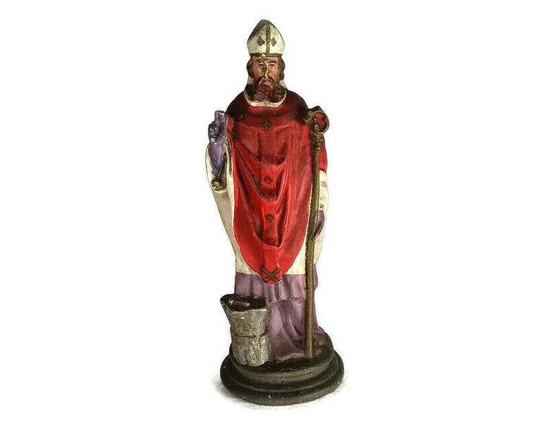 Statue Saint Eligius Elooi Patron Saint Of Blacksmiths Gold And ...