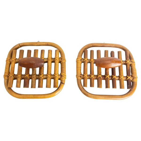 Pair Of Olaf Von Bohr Wall Hooks Rattan Circa 1960 | Olaf Von Bohr ...