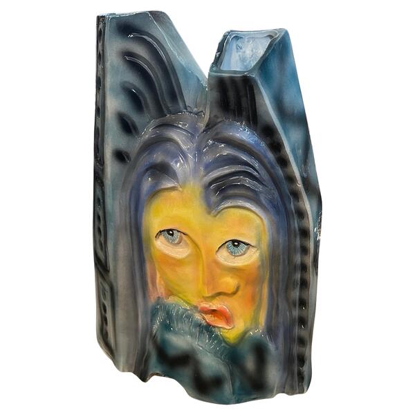 1980s Post Modern Hand Crafted Ceramic Huge Sculptural Italian Vase ...