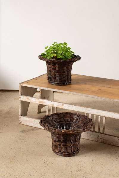 Woven Wicker "Top Hat" Basket Planter | Vinterior