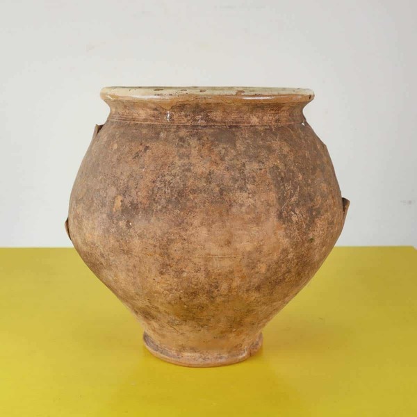 Ancient Terracotta Amphora Vase Glazed Inside | Vinterior