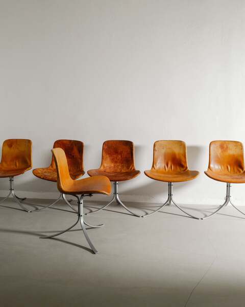 Set Of Six Poul Kjaerholm Pk 9 Chairs, 1960s | E. Kold Christensen ...