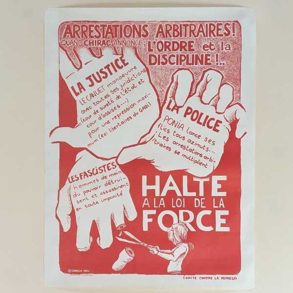 Vintage French Protest Poster, 1960s Student Protest Anti Fascist ...