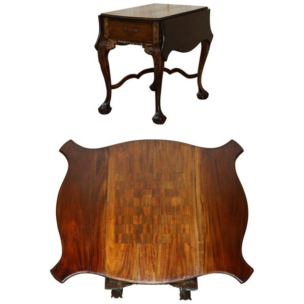 Exquisite Thomas Chippendale Style Claw & Ball Feet Extending Chess ...