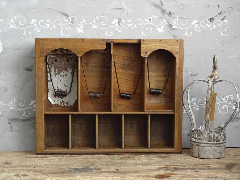 Antique French Wood Cash Register Drawer: Coin Tray Organizer | Vinterior
