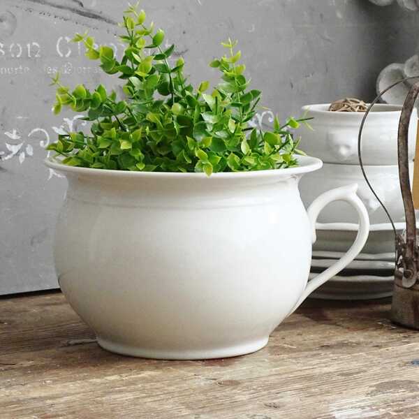 Antique Ironstone Chamber Pot: White Handled Bowl, French Bathroom ...