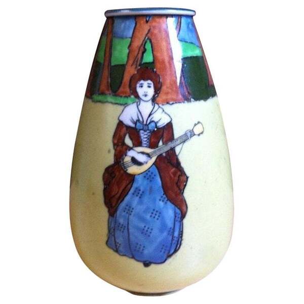 Wardle & Co Arts & Crafts Stuart Vase Depicting A Medieval Maiden ...