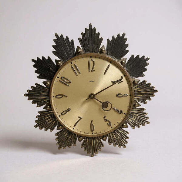 Vintage Metamec Sunburst Wall Clock – Mid Century Plug In Electric ...