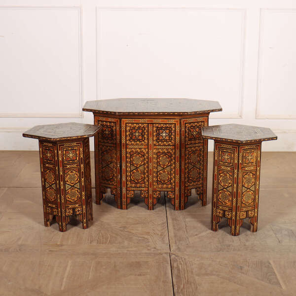 Trio Of Morrocan Inlaid Tables | Vinterior