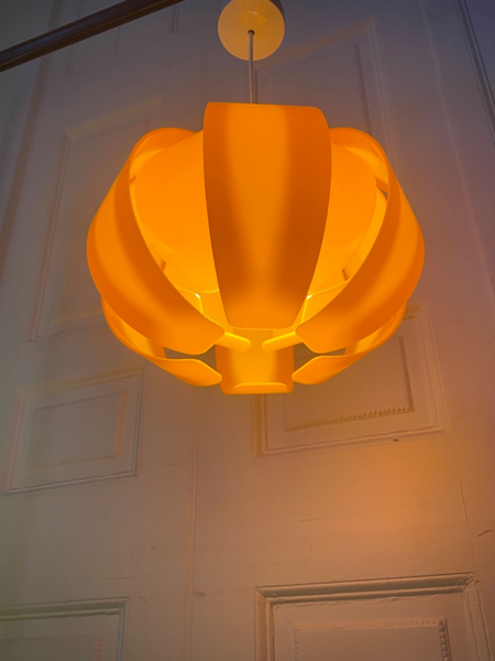 Original 1960s 70s Orange 'Lotus Flower' Perspex Ceiling Pendant Light ...