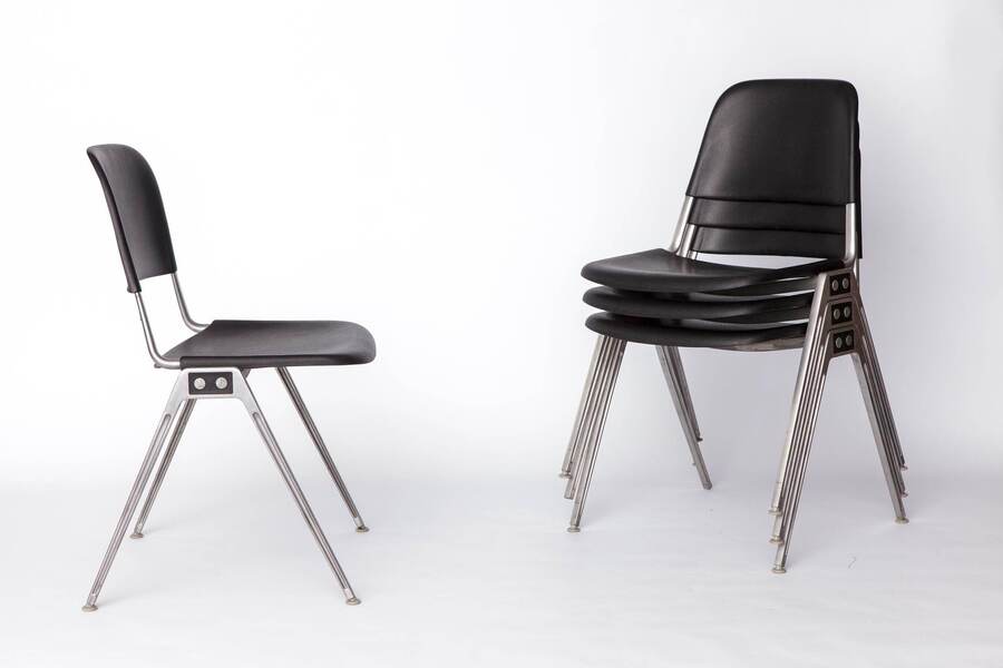 Set Of 4 Vintage Knoll Stacking Chairs, Model 1601 By Don Albinson ...