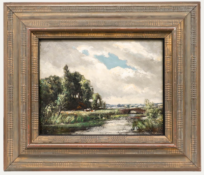 John Rathbone Harvey (1862 1933) Early 20th Century Oil, Riverside ...