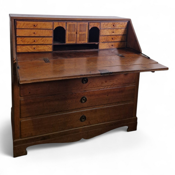 Antique Danish Bureau Desk Large Rustic Oak Writing Desk With Drawers ...