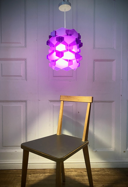 Original 1960s 70s Purple Perspex Ceiling Pendant Light. | Vinterior