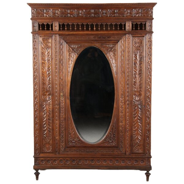 Historicism Wardrobe With Mirror, Brittany, France, 1900s | Vinterior