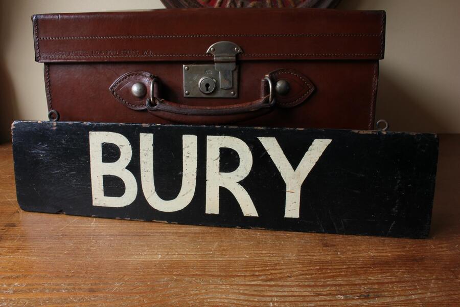 Antique Bury Destination Sign. Train Station Sign. Bury St Edmonds ...