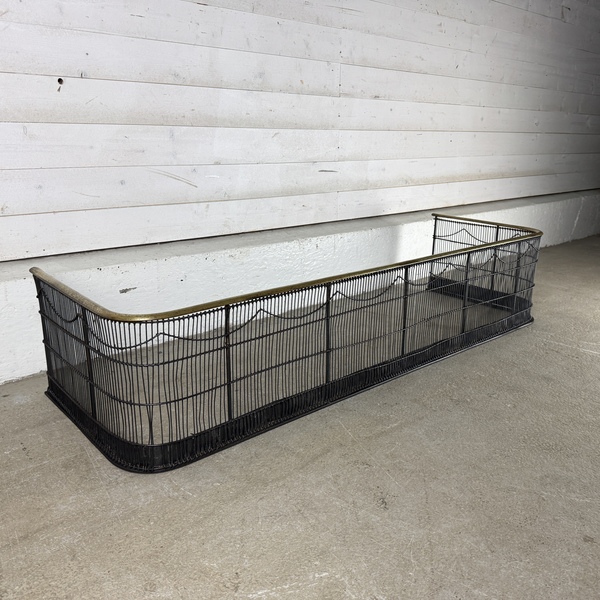 Victorian Iron Fireplace Spark Guard With Brass Rail | Vinterior