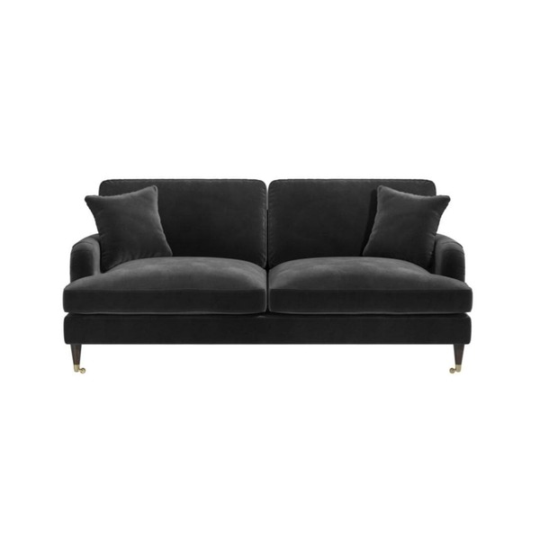 Handmade British Velvet 3 Seater Sofa In Grey| Mid Century Modern ...