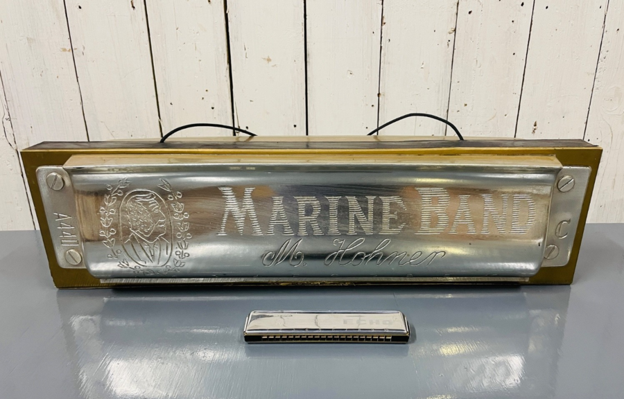 Vtg Xl Giant Honer Marine Band Harmonica Oversize Shop Display Sign ...