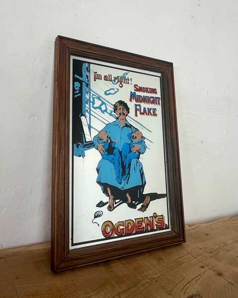 Vintage Ogden's Midnight Flake Tobacco Advertising Mirror | Vinterior