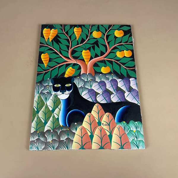 1980’s Jean Volcy Philemon (Haiti, 1956–1999) Folk Art Jungle Panther ...