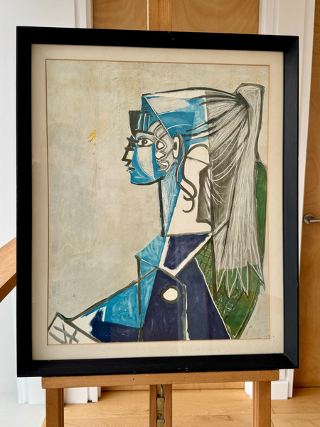 Vintage Framed Print Portrait Of Sylvette David In Green Chair By Pablo ...