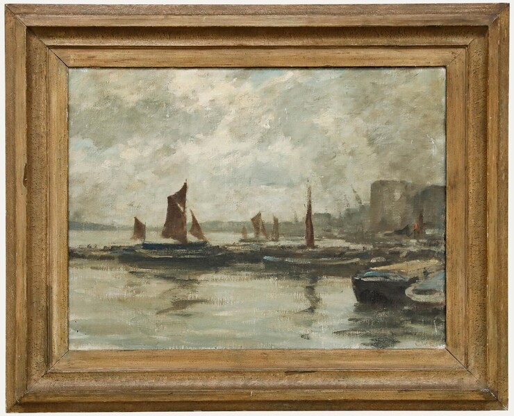 Cyril Walduck Edwards (1902 1982) Framed Oil, Sailing Boats & Barges ...