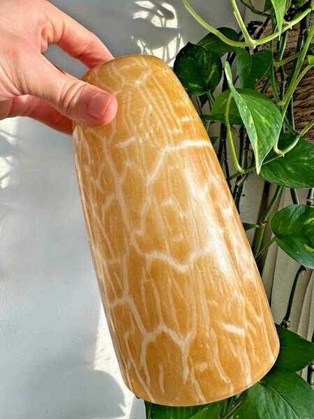 John Ditchfield Glasform Light Shade Elongated Yellow Lava Cracks Mcm ...